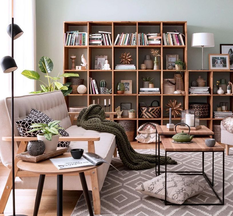 Les Tendances - Bibliothéque en bois de chêne massif 9 compartiments Moby 112 cm | LesTendances.fr