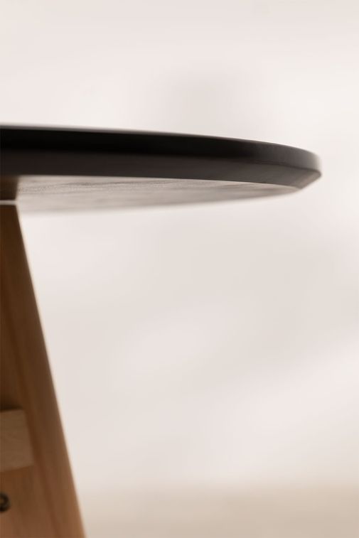Table ronde 80 cm scandinave noir et pieds bois naturel Bristol ...