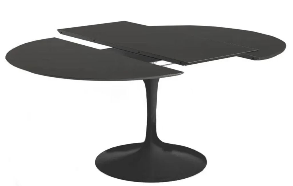 Table tulipe ronde extensible Haut de gamme Couleurs Noir mat, 93/138 ...