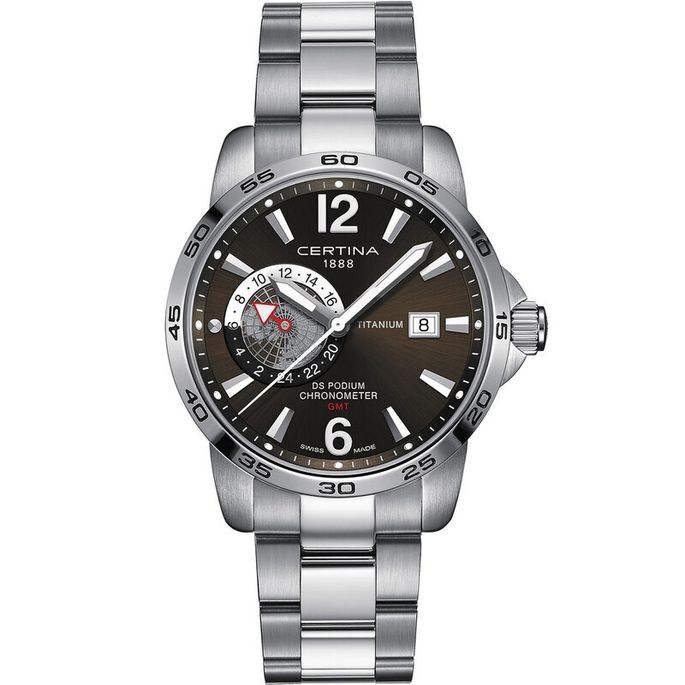 Certina Ds Podium Gmt Automatic Grey Titanium Cosc (contrôle Officiel ...