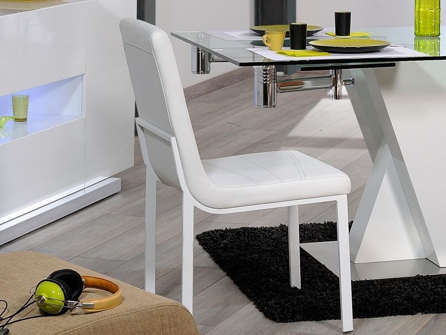 Chaise moderne blanche Sona - Lot de 2 | LesTendances.fr