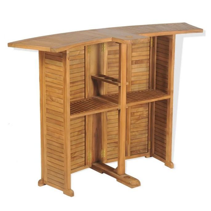 Home - Comptoir de bar pliable teck massif clair Aqual | LesTendances.fr