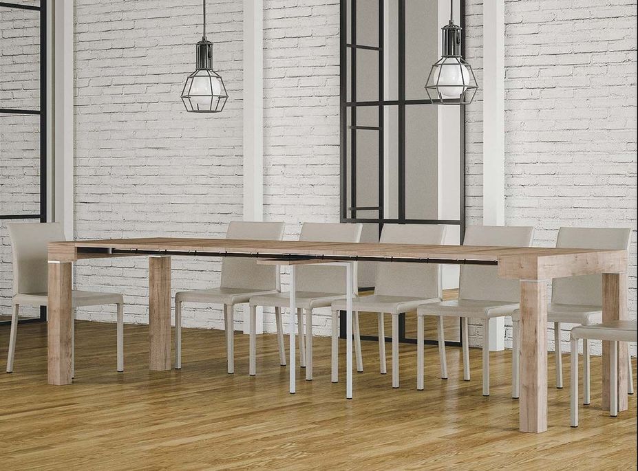 Tozani - Console extensible chêne clair 14 personnes 40 à 300 cm Mino ...