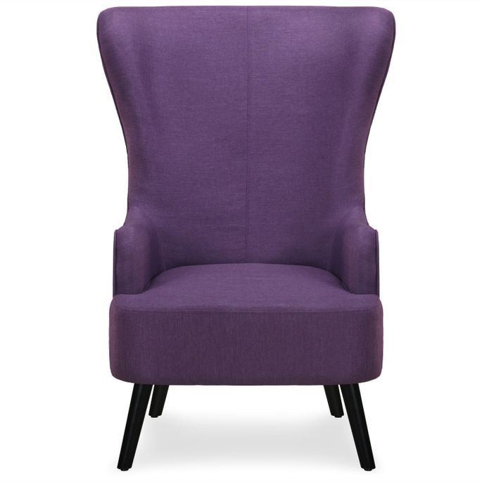 Fauteuil haut scandinave tissu violet Charles | LesTendances.fr