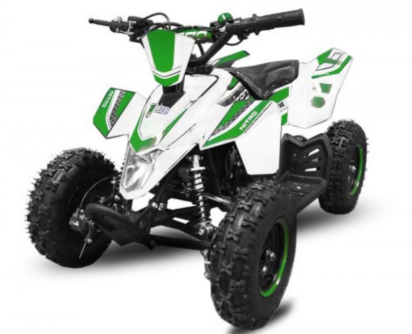 Quad Madox 6" e-start 49cc blanc et vert | LesTendances.fr