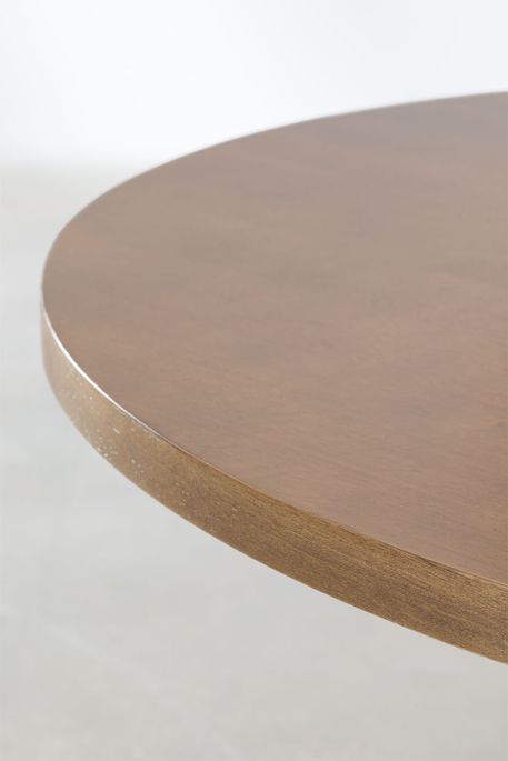 Table à manger ronde bois marron Karene 120 cm | LesTendances.fr