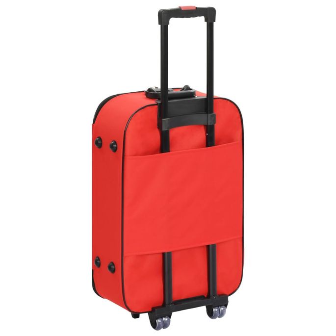 Home - Valises souples 3 pcs Rouge Tissu oxford | LesTendances.fr
