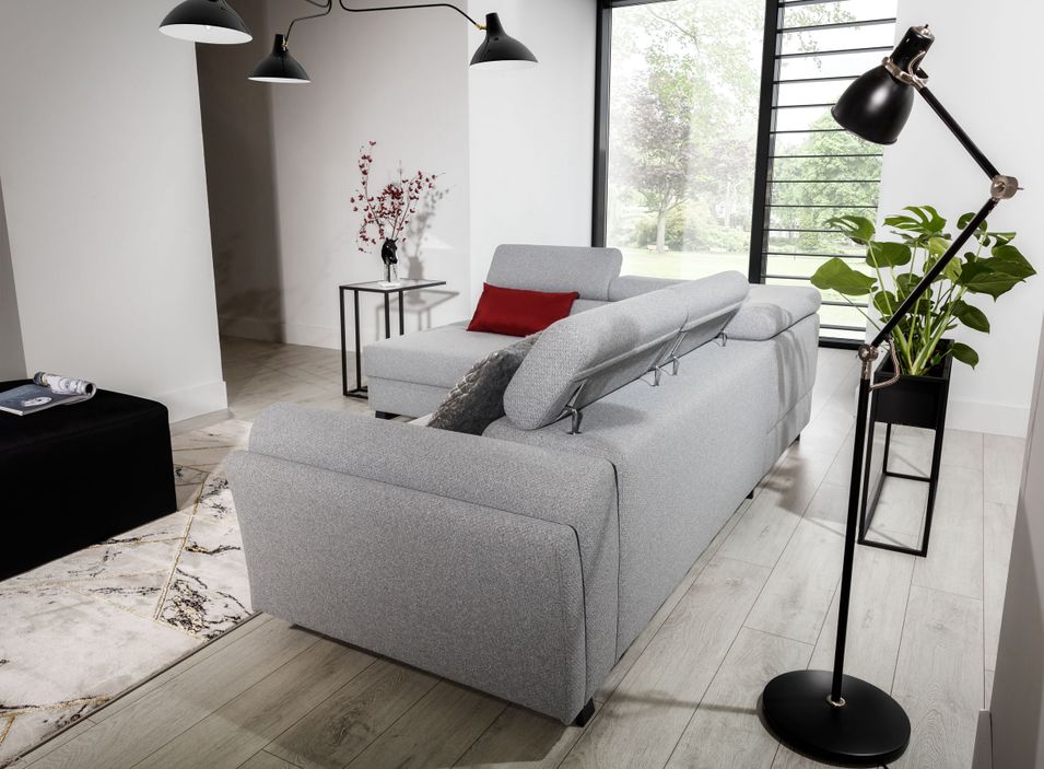 Kathy Home - Canapé angle gauche convertible simili cuir marron avec ...