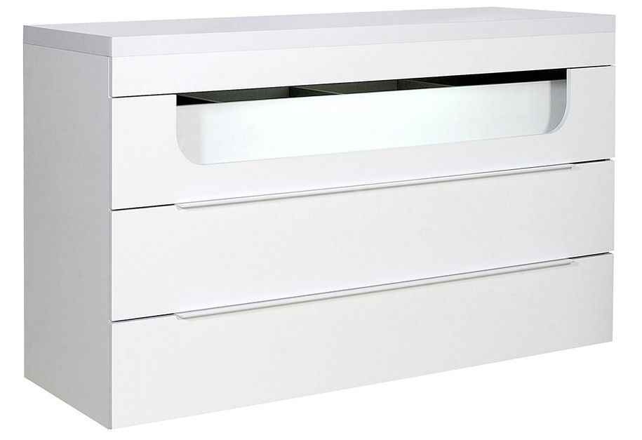 Commode 3 tiroirs laquée blanche Diva | LesTendances.fr