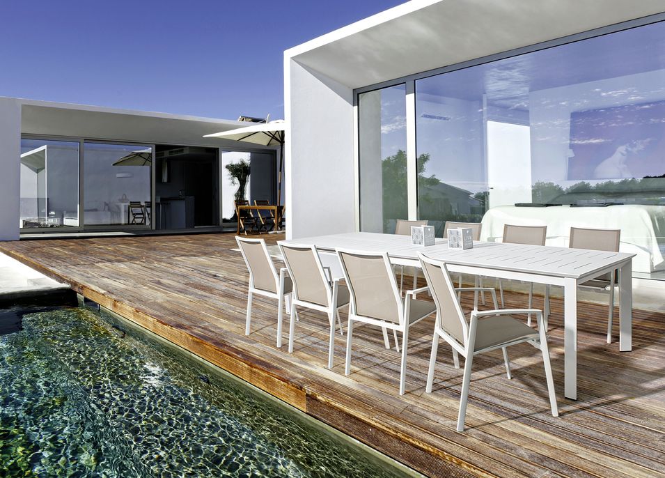 Les Tendances - Fauteuil de jardin en aluminium blanc Koni - Lot de 4 | LesTendances.fr