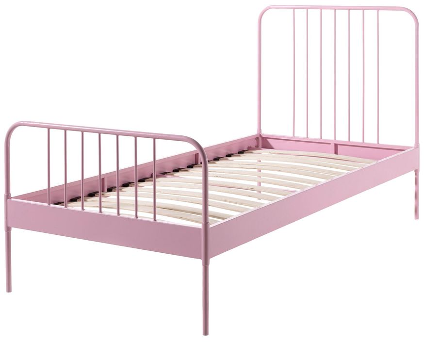 Vipack - Lit métal rose Chaim 90x200 cm | LesTendances.fr