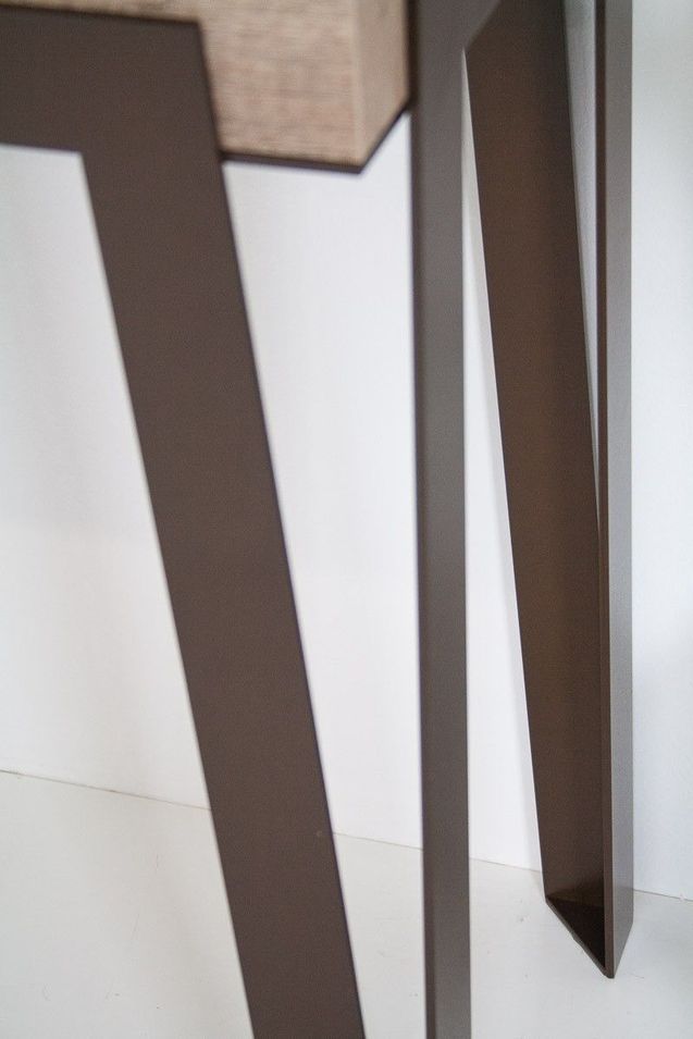 Tozani - Console extensible bois noyer et métal marron rouille 12 ...
