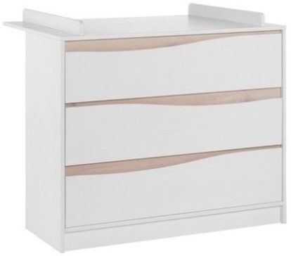 Geuther - Commode à langer 3 tiroirs blanc et naturel Wave ...